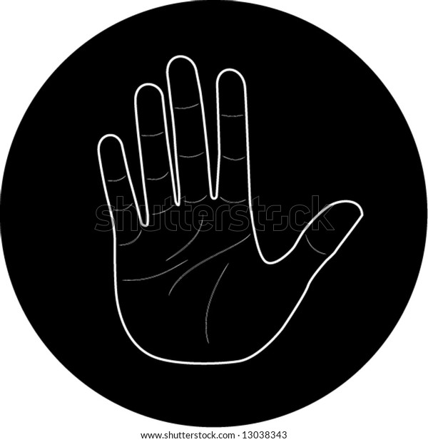 Vector Hand Icon Black White Simply Stock Vector (Royalty Free ...