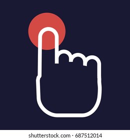 Vector Hand Icon Finger Presses Button Stock Vector (Royalty Free ...