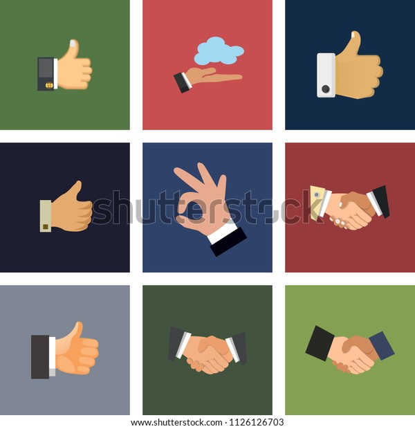 Vector Hand Illustrations Gesture Signs Vector Stock Vector (Royalty ...