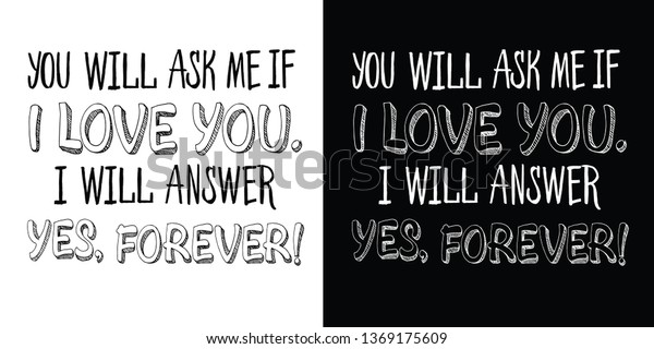 Vector Hand Lettering Love Quotes Can Stock Vector (Royalty Free ...