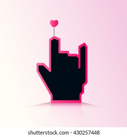 Vector Hand Love Sign Isolated Background Stock Vector (Royalty Free ...