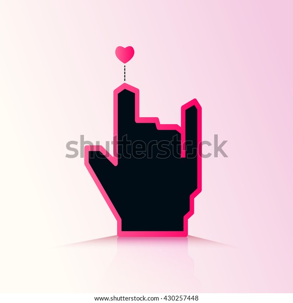 Vector Hand Love Sign Isolated Background Stock Vector (Royalty Free ...