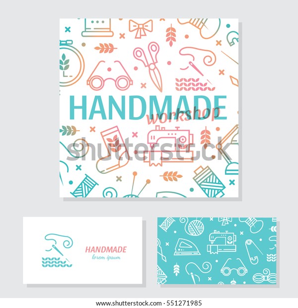 Vector Hand Made Banner Business Card Stock Vector (Royalty Free) 551271985