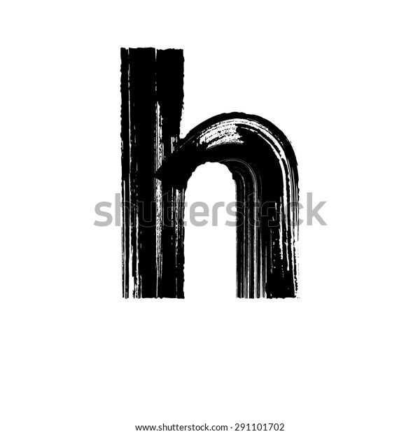 Vector hand paint letter h. Hand drawn letter with dry brush. Lower case