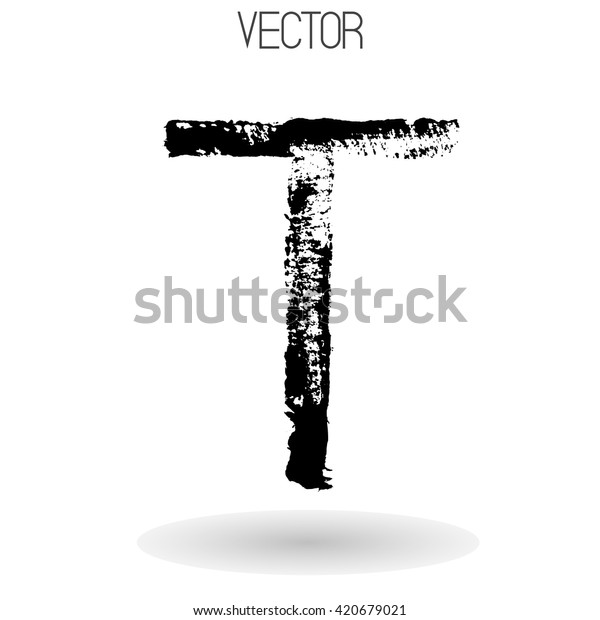 Vector Hand Paint Letter T Isolated Stock Vector (Royalty Free) 420679021