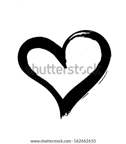 Vector Hand Painted Sign Heart Ink Stock Vector (Royalty Free ...