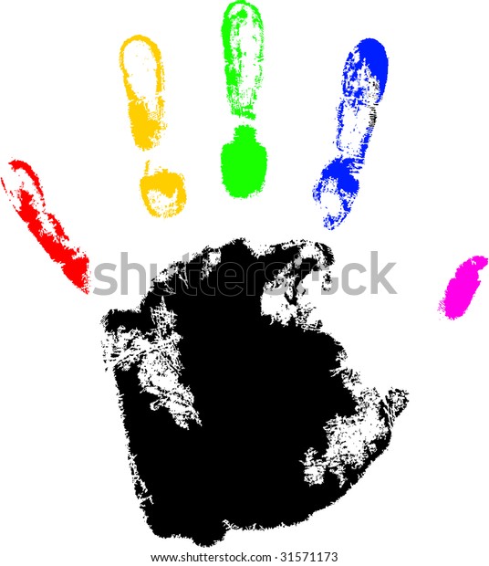 Vector Hand Print Rainbow Finger Stock Vector (Royalty Free) 31571173 ...