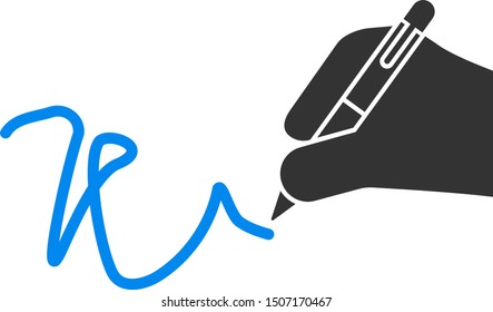 Vector Hand Signature Flat Icon Vector Stock Vector (Royalty Free ...