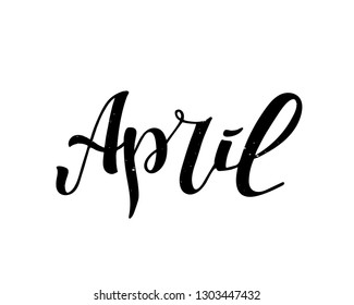 Vector Hand Sketched April Text Text Stock Vector (Royalty Free ...