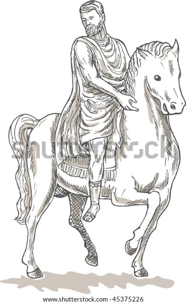 Vector Hand Sketched Drawing Illustration Roman Stock Vector (Royalty ...