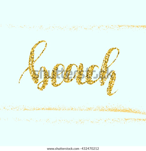 Vector Hand Written Word Beach Modern Stock Vector (Royalty Free) 432470212