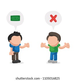 Vector Handdrawn Cartoon Illustration Man Asking Stock Vector (Royalty ...