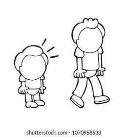 Vector Handdrawn Cartoon Illustration Short Man: vector de stock (libre ...
