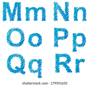 Vector Handdrawn Font Uppercase Lowercase Letters 库存矢量图（免版税）179591633 ...