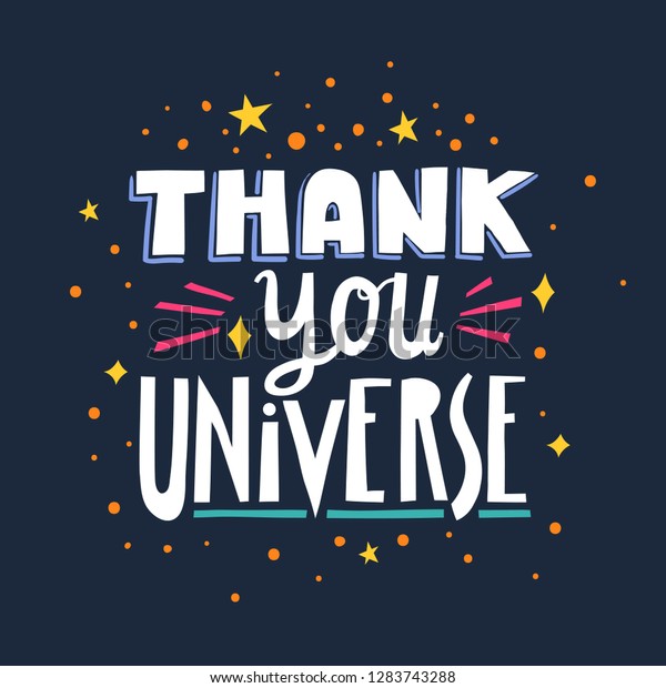 Vector Handdrawn Lettering Thank You Universe Stock Vector (Royalty ...