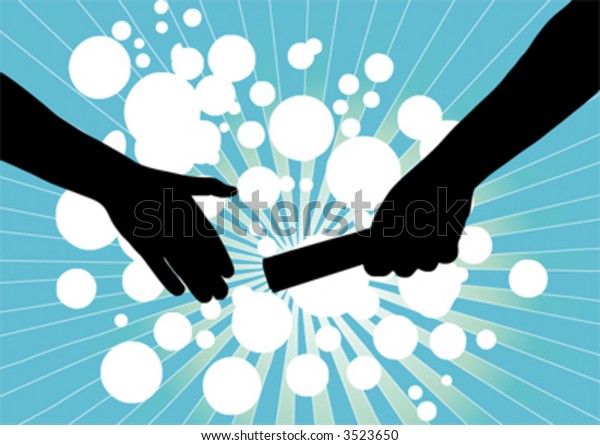 Vector Handing Baton One Person Another Stock Vector (Royalty Free ...