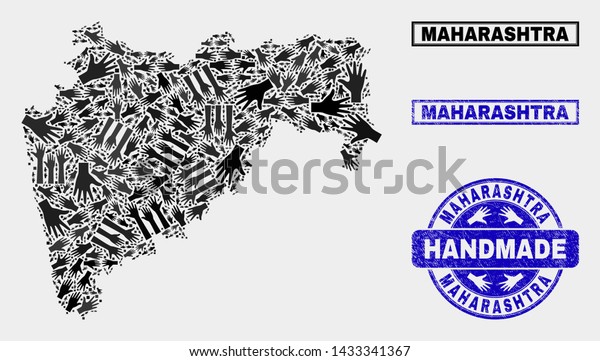 Vector Handmade Collage Maharashtra State Map Stock Vector (Royalty ...