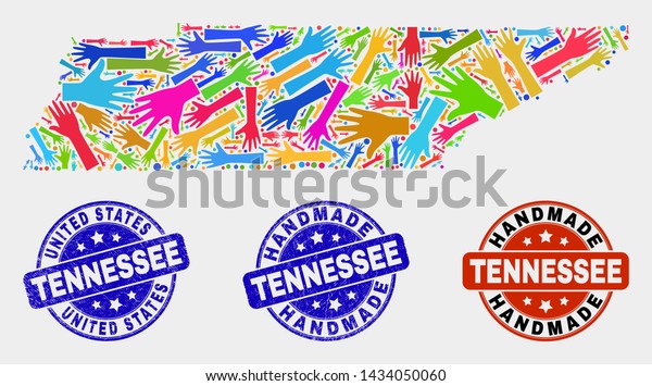 Vector Handmade Collage Tennessee State Map Stock Vector (Royalty Free ...