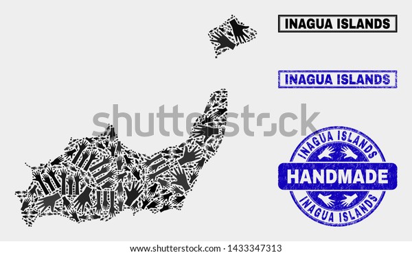 Vector Handmade Composition Inagua Islands Map Stock Vector (Royalty ...