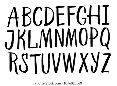 Vector Handmade Roman Alphabet Drawn By Stock Vector (Royalty Free ...