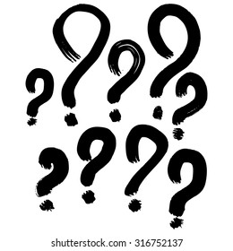 Blue Grey Question Marks On White Stock Illustration 499526986