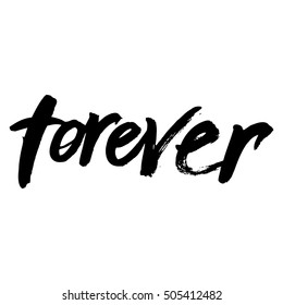 Vector Handpainted Ink Illustration Lettering Forever Stock Vector ...