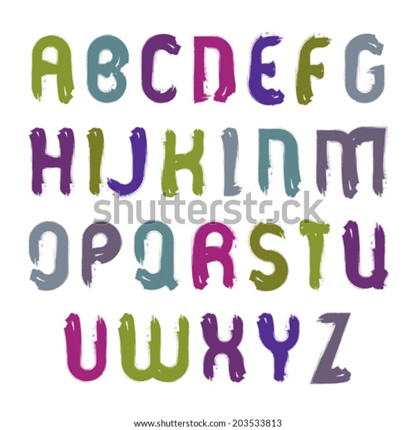 Vector Handpainted Smear Capital Letters Isolated Stock Vector (Royalty ...