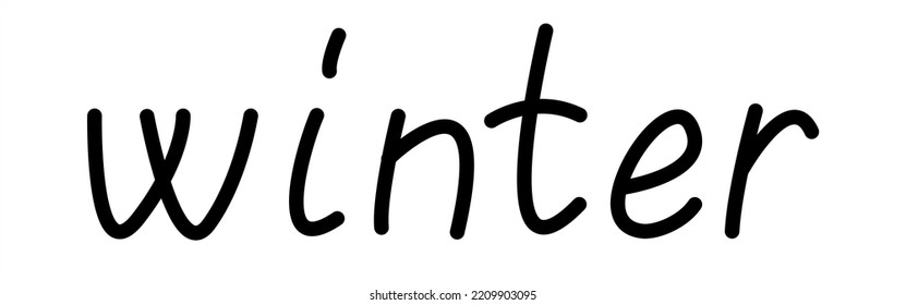 Vector Handwritten Black Line Word Winter Stock Vector (Royalty Free ...