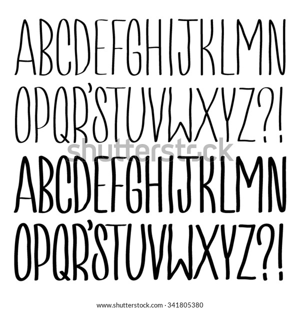 Vector Handwritten Capital Letters Font 库存矢量图（免版税）341805380 | Shutterstock