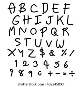 Vector Handwritten Fonts Alphabet Black Hand Stock Vector (Royalty Free ...