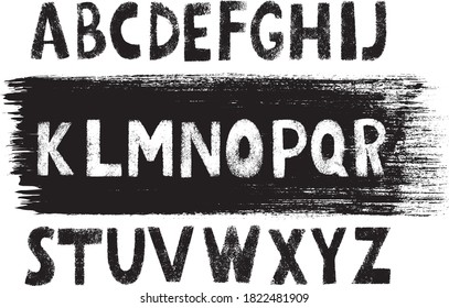 Vector Handwritten Lettering Font Brush Strokes Stock Vector (Royalty ...