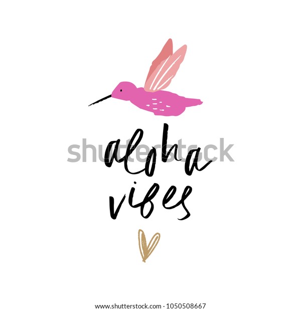 Vector Handwritten Sign Colibri Art Decor Stock Vector (Royalty Free ...