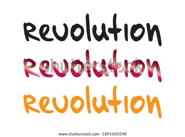 Vector Handwritten Word Revolution Lettering Stock Vector (Royalty Free ...