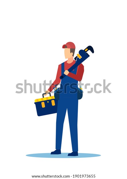 Vector Handyman Tool Box Wrench Isolated Stock Vector (Royalty Free ...