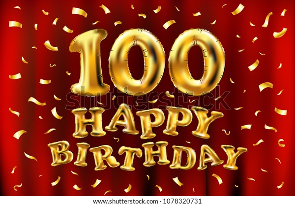 Vector Happy Birthday 100th Celebration Gold Stock Vector (Royalty Free ...