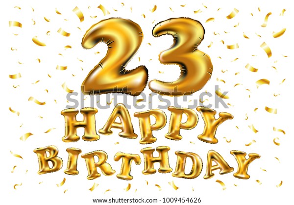 Vector Happy Birthday 23rd Celebration Gold Stock Vector (Royalty Free ...