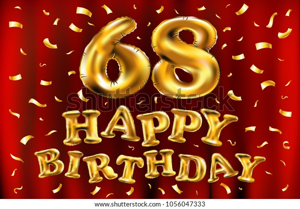 Vector Happy Birthday 68th Celebration Gold Stock Vector (Royalty Free ...