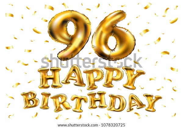 Vector Happy Birthday 96th Celebration Gold Stock Vector (Royalty Free ...