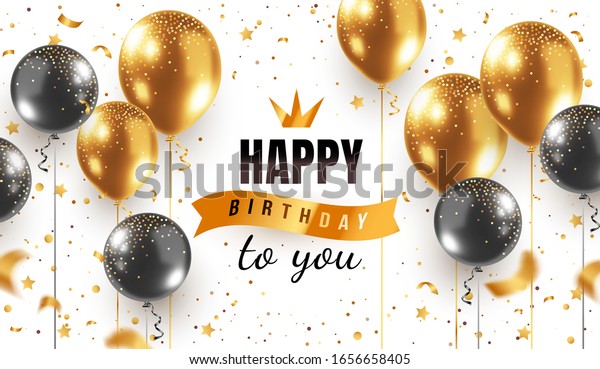 Vector Happy Birthday Horizontal Illustration On Stockvektor ...