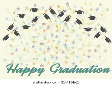Vector Happy Graduation Background Colorful Star Stock Vector (Royalty ...