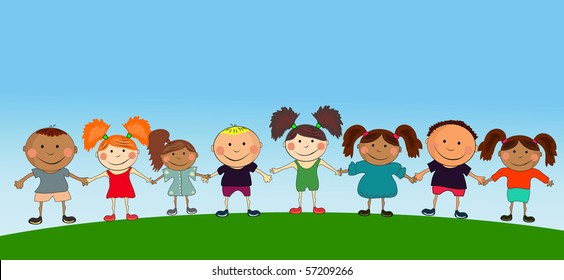 Vector Happy Kids Stock Vector (Royalty Free) 57209266 | Shutterstock