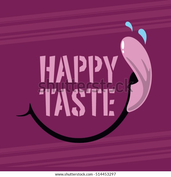 Vector Happy Taste Logo Smile Tongue Stock Vector (Royalty Free) 514453297
