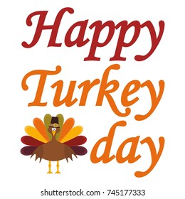 Vector Happy Turkey Day Greeting Card Stock Vector (Royalty Free ...