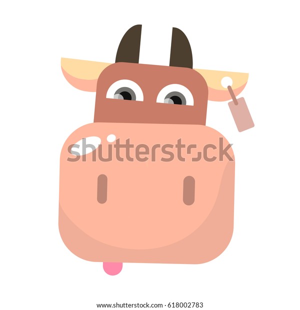Vector Head Cow Big Eyes Horns Stock Vector (Royalty Free) 618002783 ...