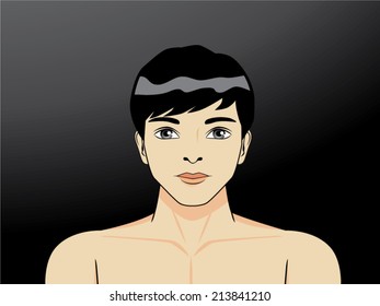 Vector Healthy Man Half Body Black Stock Vector (Royalty Free ...