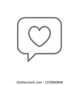 Heart Chat Icon Valentines Day Black Stock Vector (Royalty Free ...