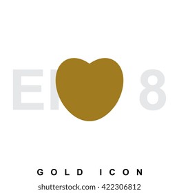Vector Heart Gold Icon On White Stock Vector (Royalty Free) 422306812 ...