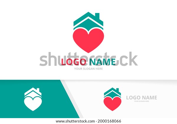 Vector Heart House Logo Combination Love Stock Vector (Royalty Free ...