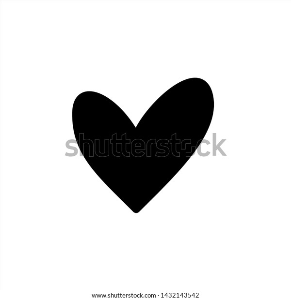 Vector Heart Icon Black Love Symbol Stock Vector (Royalty Free ...
