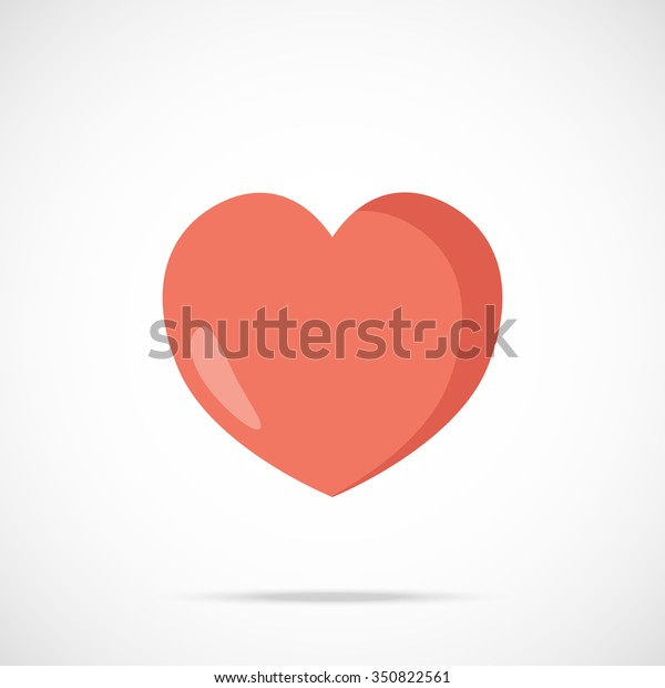 Vector Heart Icon Flat Heart Shape Stock Vector (Royalty Free ...